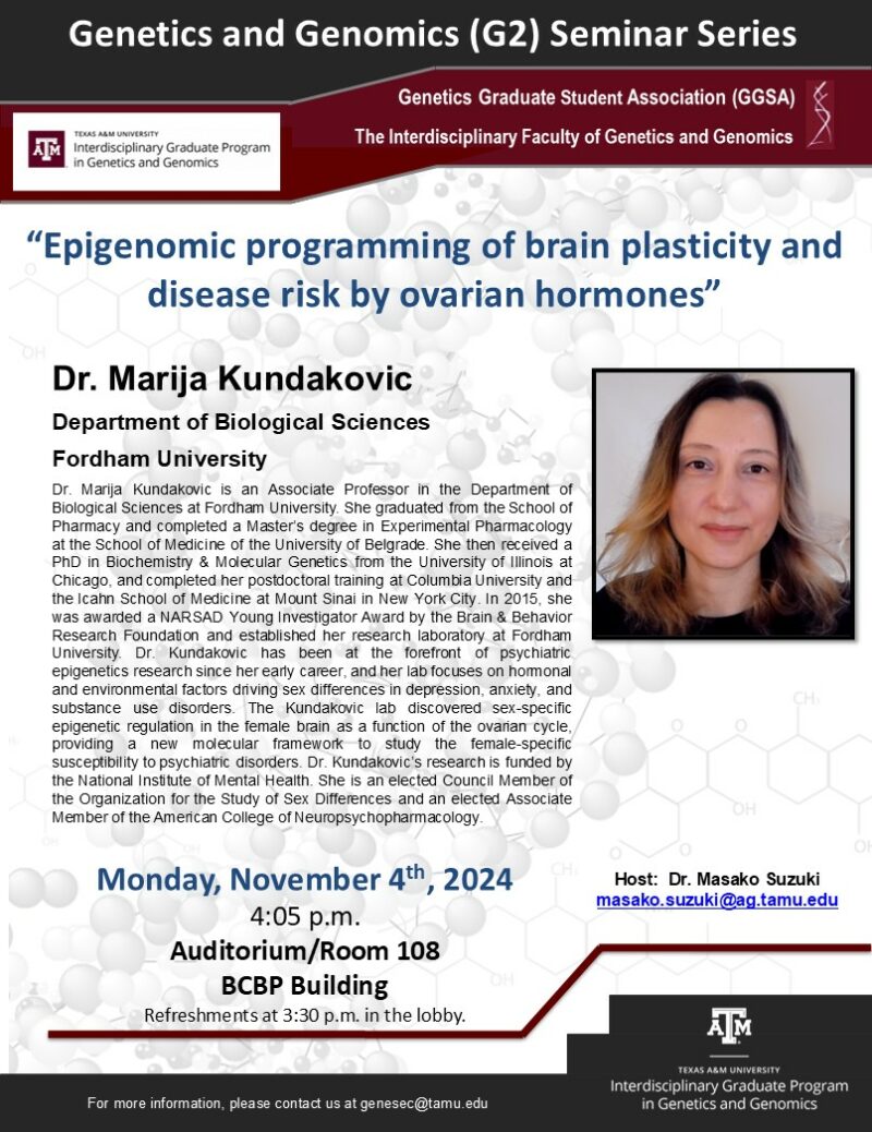 Ph.D. in Genetics at Texas A&M University